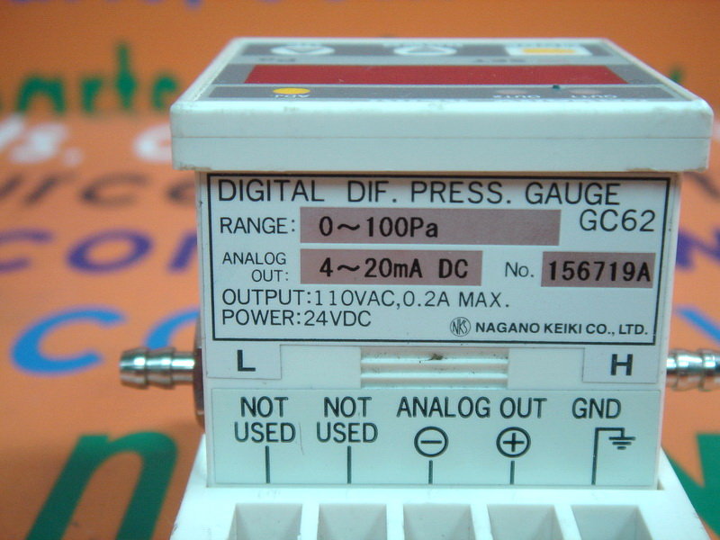 NAGANO KEIKI DIGITAL DIFFERENTIAL PRESS GAUGE GC62 (RANGE0~100Pa) - PLC DCS SERVO Control MOTOR ...